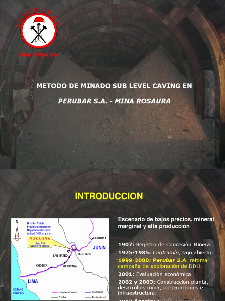 Minado Sub Level Caving en Mina Rosaura | PDF | Minerales | Geología