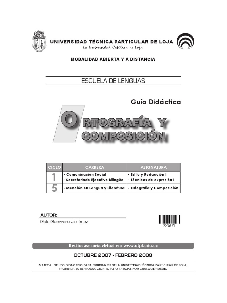 Manula de Ortografia y Redacción de UTPL PDF | PDF