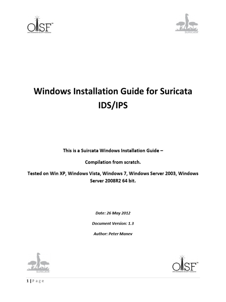 Windows Installation Guide For Suricata Ids/Ips | PDF