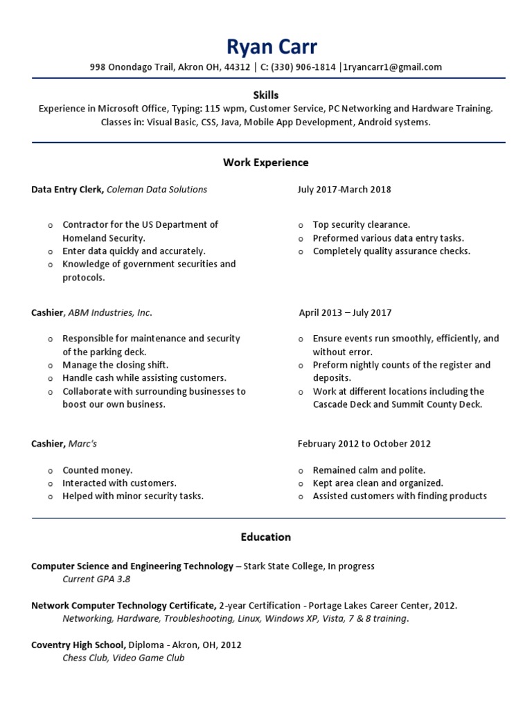 Ryan Carr Resume | PDF