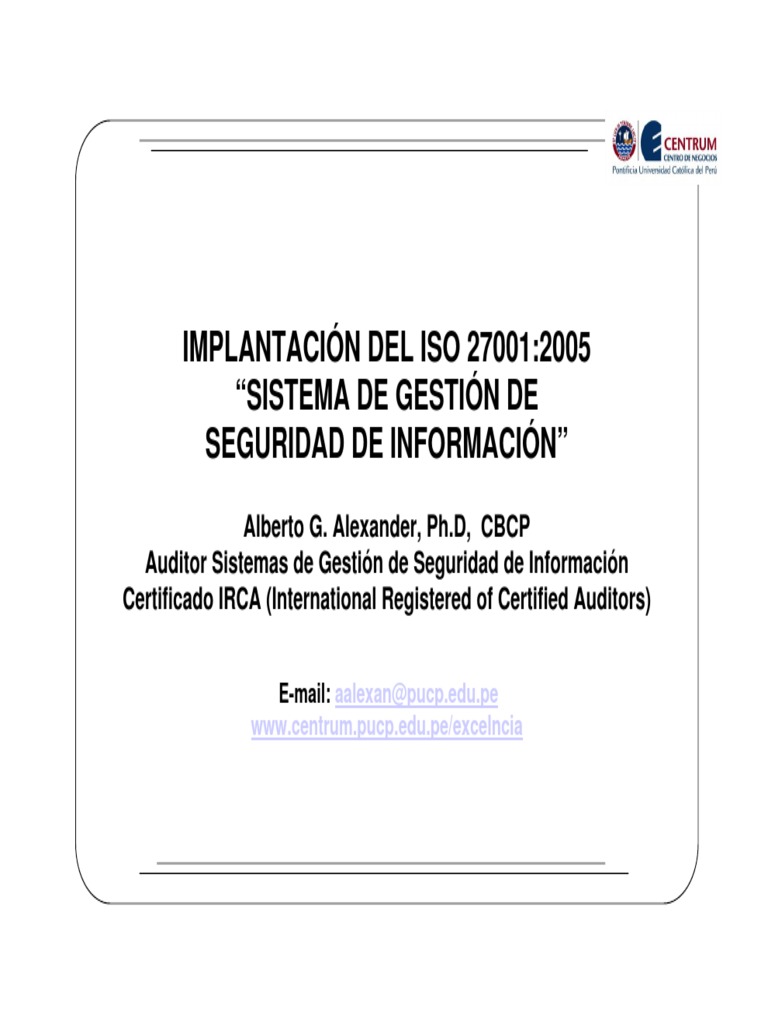 Implantacion Del ISO 27001 2005 PDF | PDF | La seguridad informática ...