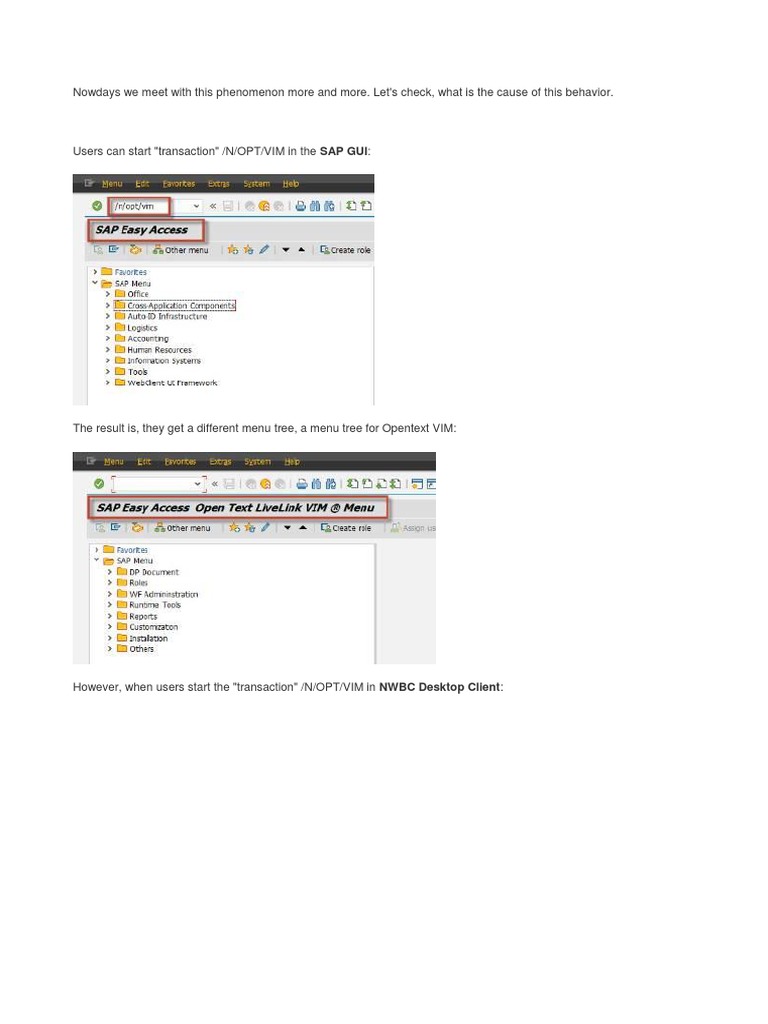SAP OpenText VIM Configuration Guide | PDF | Menu (Computing) | Databases