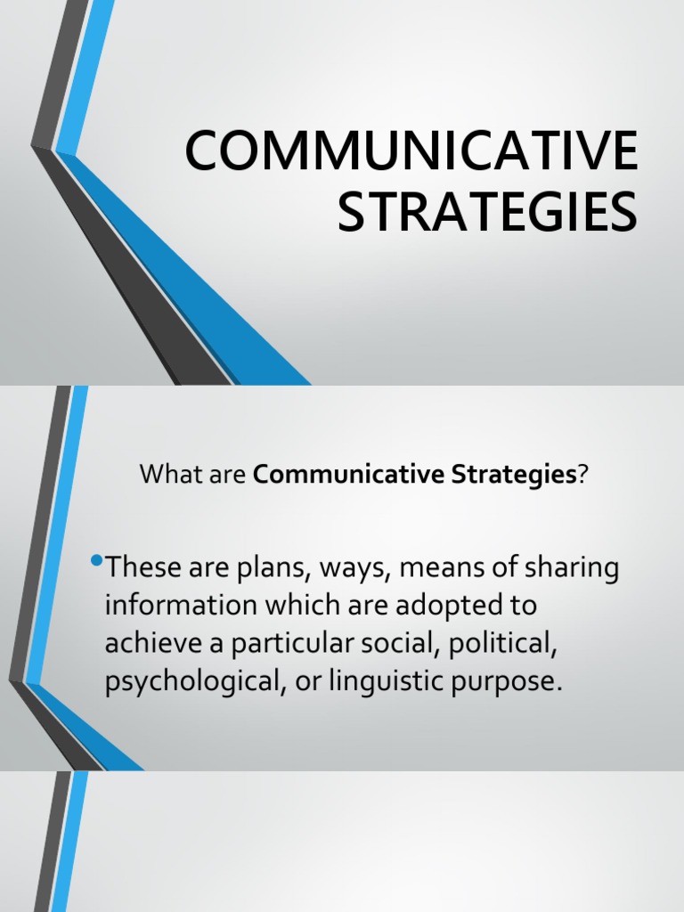 Communicative Strategies Explained | PDF | Conversation | Philippines