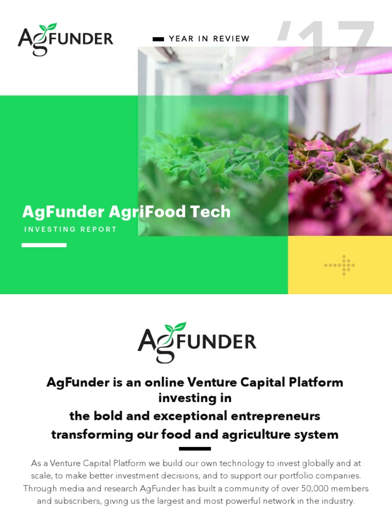 AgFunder Agrifood Tech Investing Report 2017 PDF | PDF | Venture ...