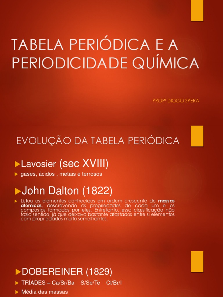Tabela Periodica e A Periodicidade Quimica | PDF | Ligação química ...