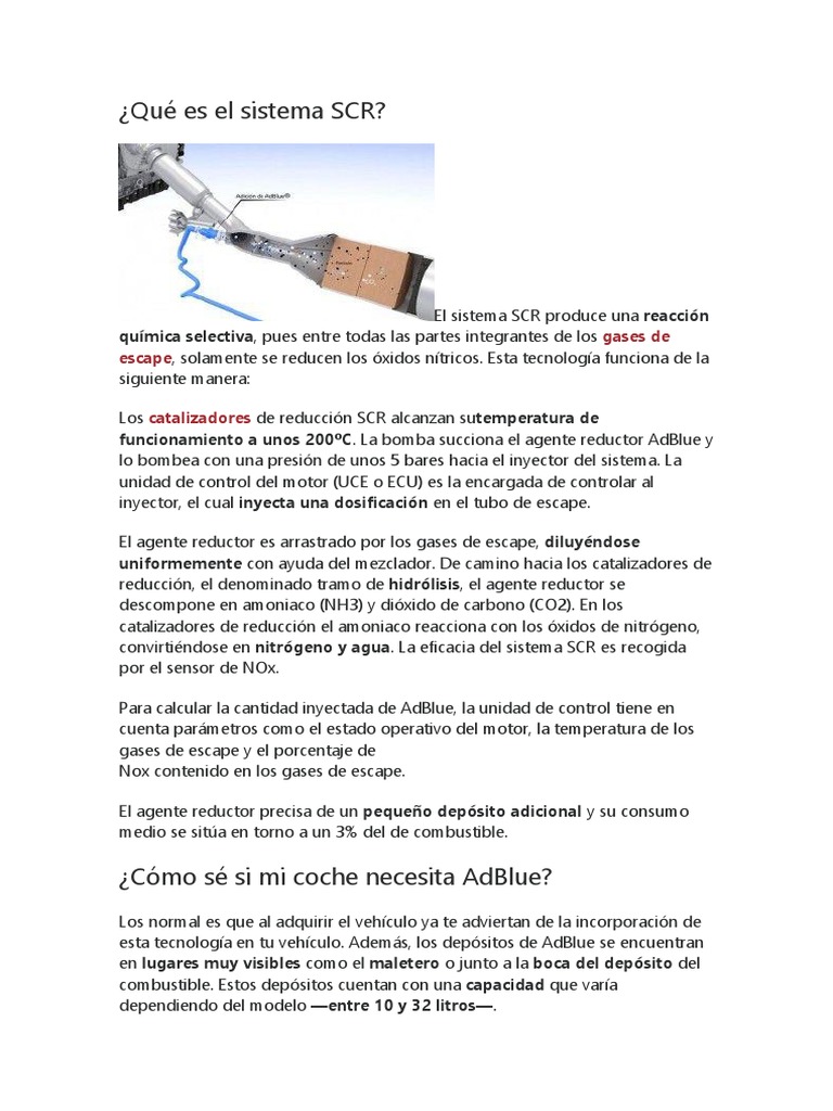Qué Es El Sistema SCR | PDF | Redox | Motor diesel