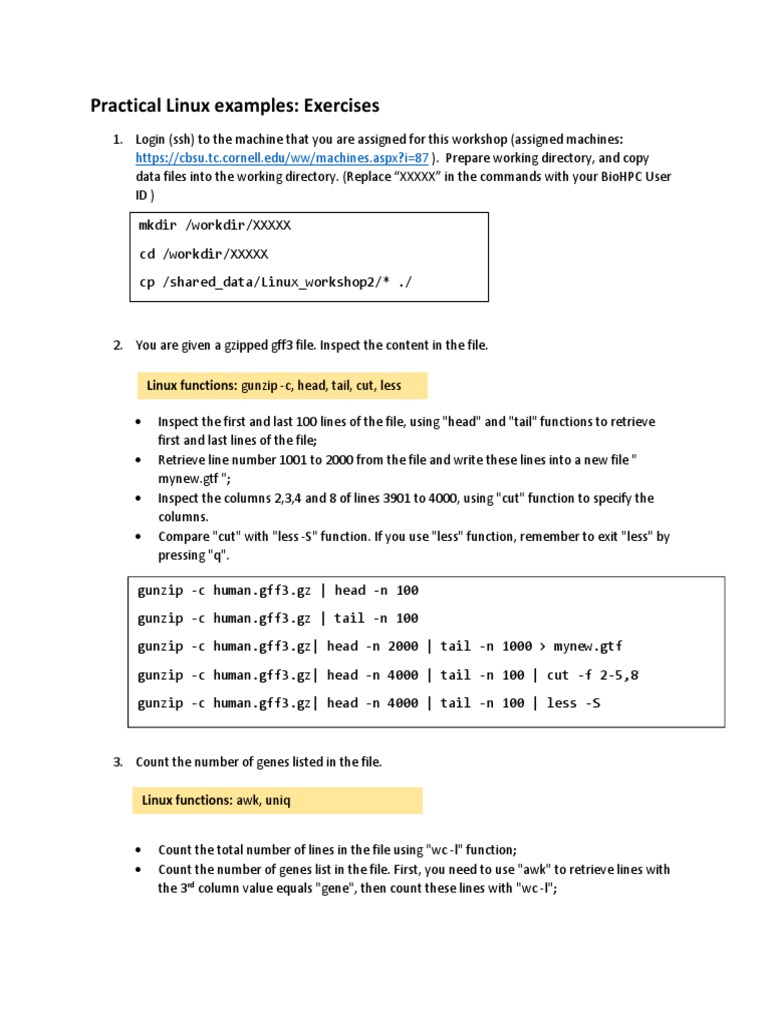 Linux Examples Exercises | Download Free PDF | Multi Core Processor ...