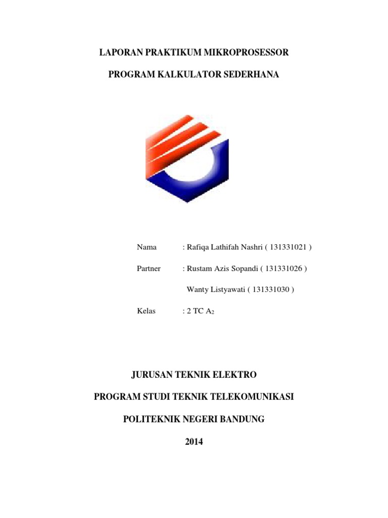 Program Kalkulator Sederhana 8085 | PDF