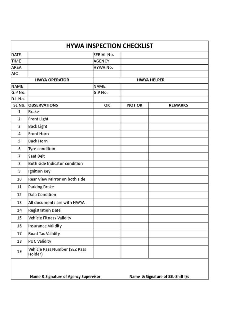 Updated Checklist of HYWA, ROLLER | Download Free PDF | Motor Vehicle ...