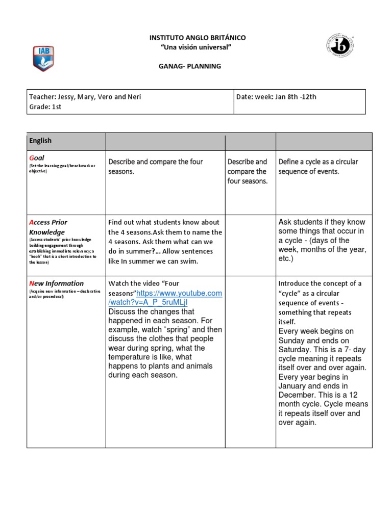 1st Grade Science Jan8-19th | PDF | Night | Teachers