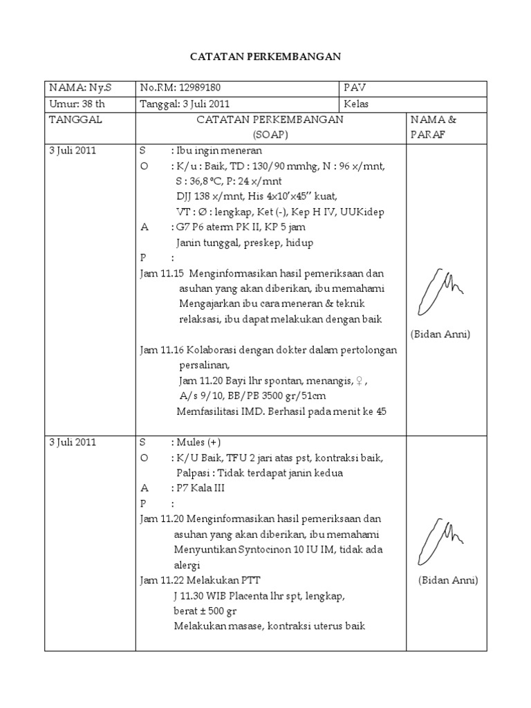 Contoh SOAP Note | PDF