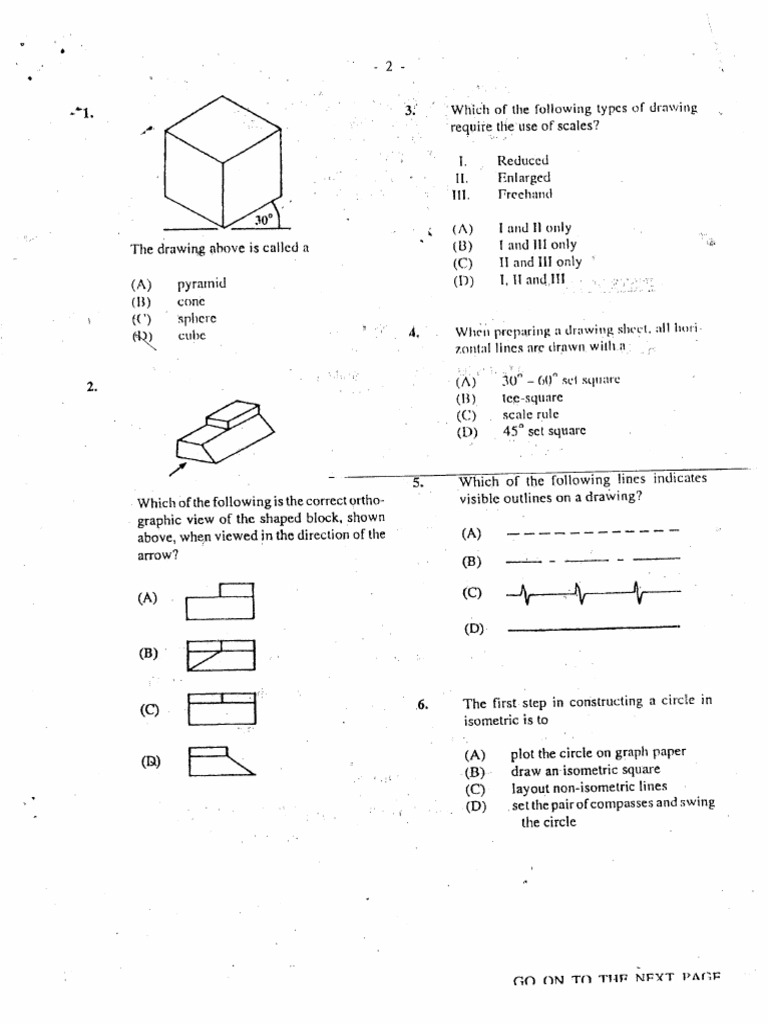 CSEC Technical Drawing P1 | PDF | Perpendicular | Geometric Objects