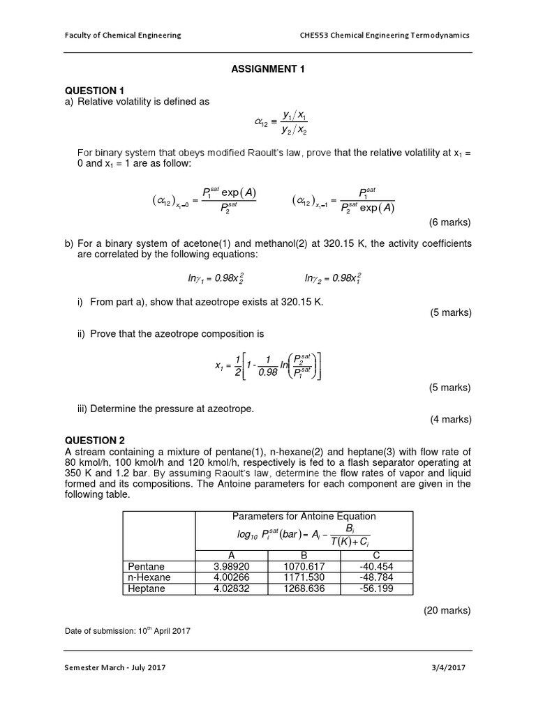 Assignment 1 PDF | PDF | Materials Science | Thermodynamics