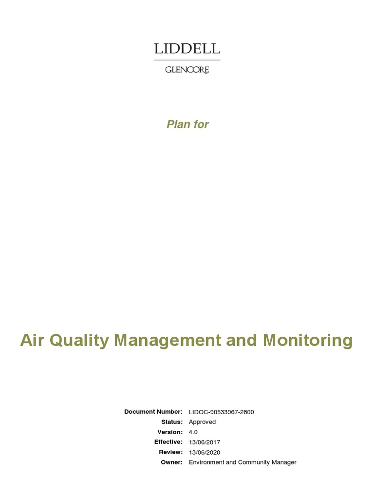 Air Quality Management and Monitoring Plan | PDF | Air Pollution ...