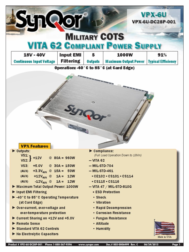 VPX 6U DC28P 001 - Datasheet | PDF | Resistor | Manufactured Goods