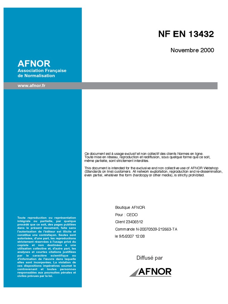 NF en 13432 English Version PDF | PDF | Biodégradation | Compost