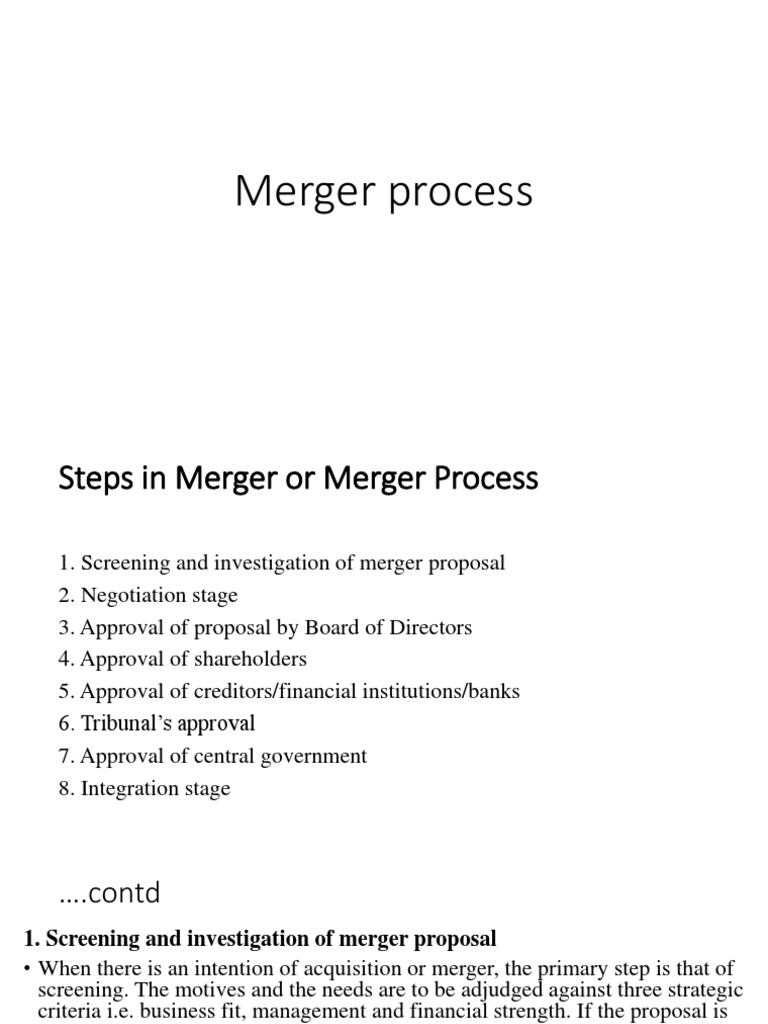 Merger Process | PDF | Mergers And Acquisitions | Strategic Management