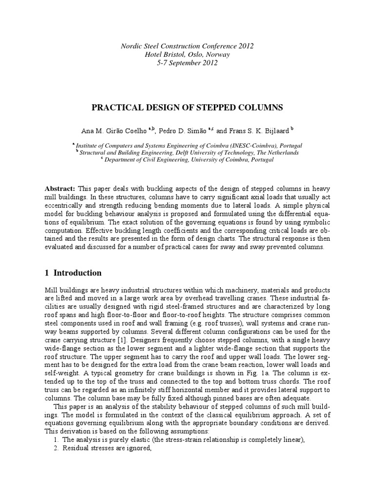 Practical Design of Stepped Columns PDF | PDF