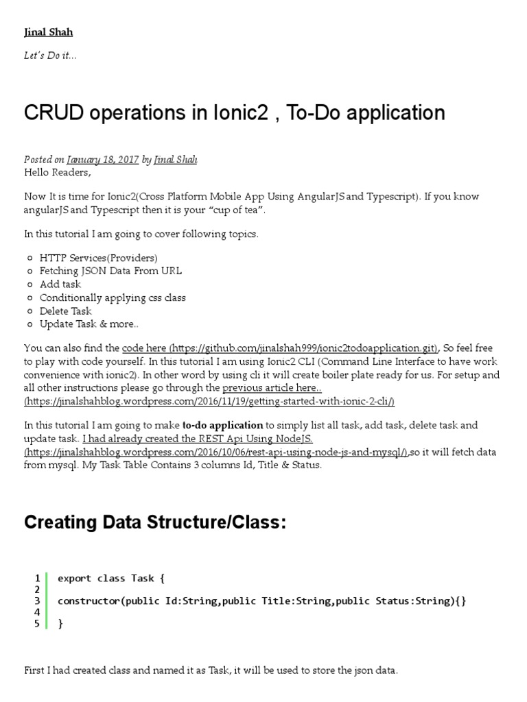 CRUD Operations in Ionic2, To-Do Application - Jinal Shah | PDF | Hypertext Transfer Protocol ...