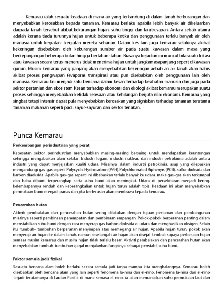 Punca Dan Kesan Kemarau | PDF