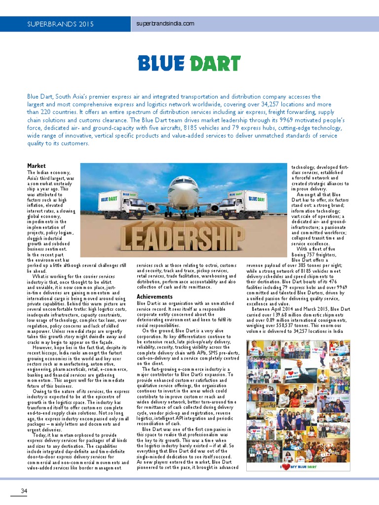 Blue Dart | PDF | Cargo | Logistics