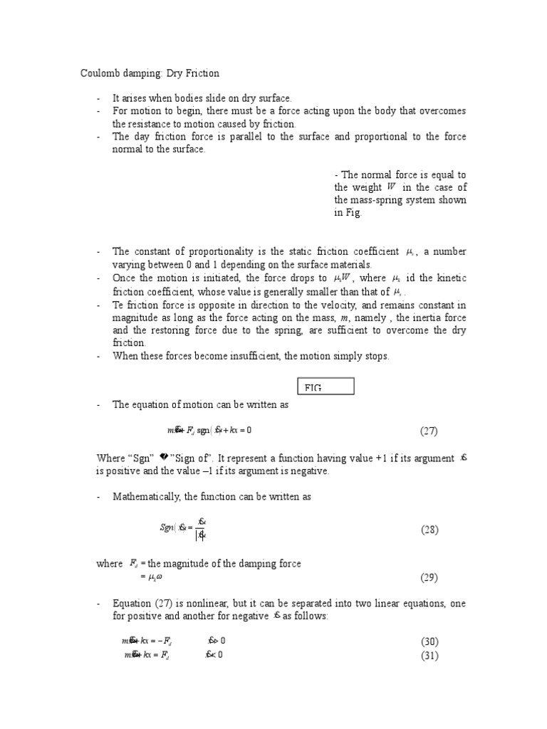 Coulomb Damping | PDF