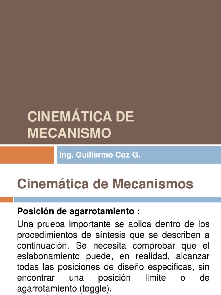 Cinemática de Mecanismos en Diseño | PDF | Cinemática | Movimiento (física)