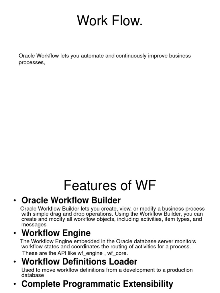 Work Flow.: Oracle Workflow Lets You Automate and Continuously Improve ...