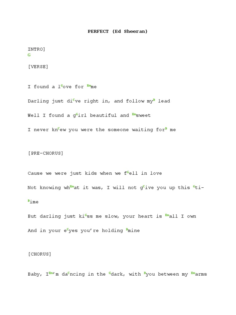 Perfect by Ed SHeeran | PDF