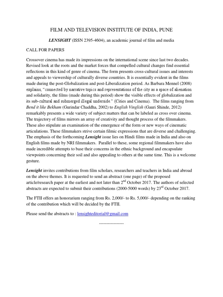 Crossover Cinema Concept Note | PDF