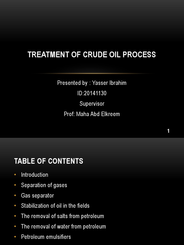 Treatment of Crude Oil Process | PDF | Emulsion | Petroleum
