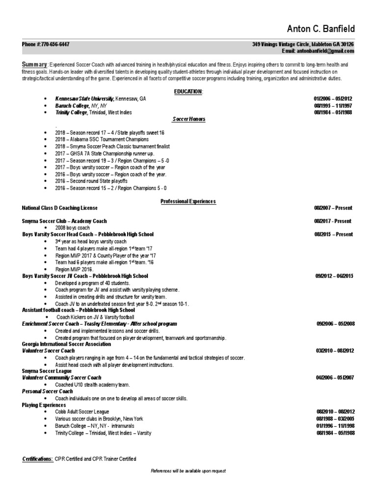 Coaching Resume PDF | PDF | Change | Behavior Modification