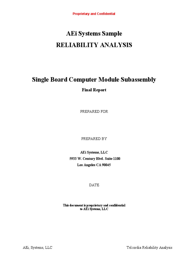 AEi Reliability Report Example PDF | PDF | Reliability Engineering ...