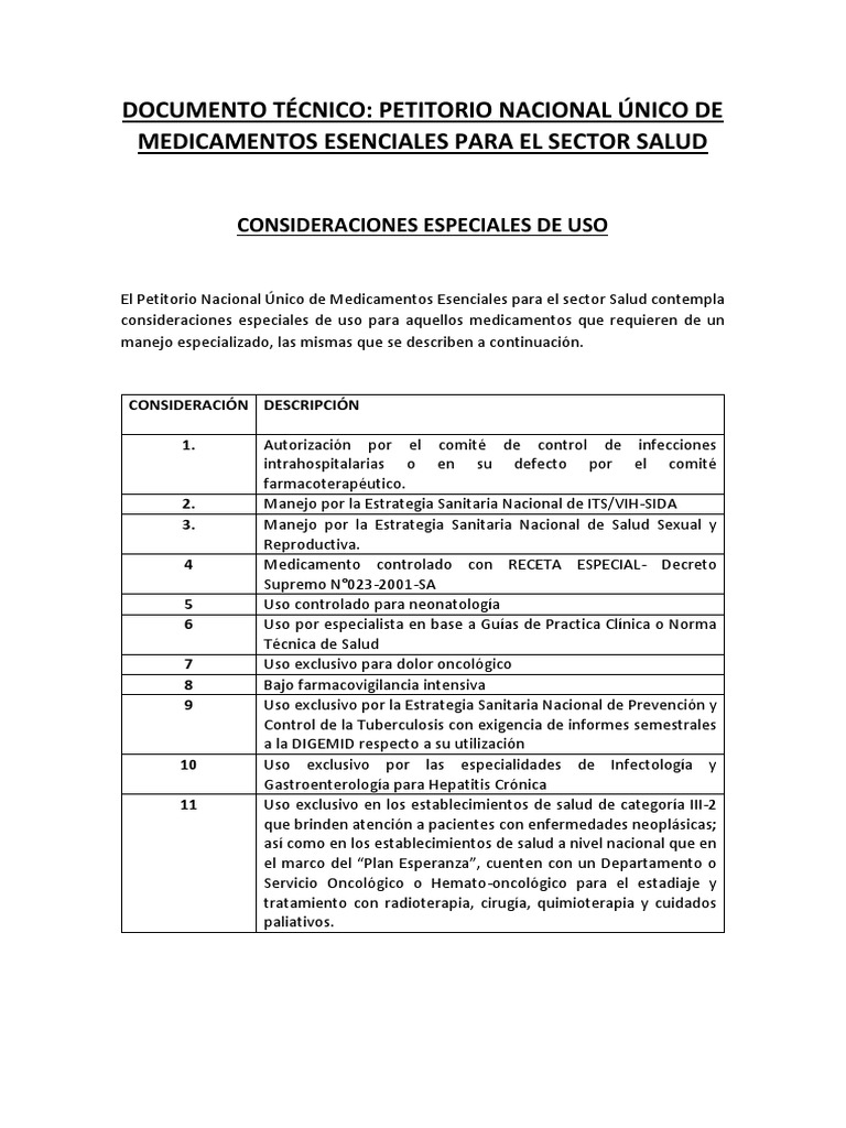 Consideraciones Especiales de Uso Pnume | PDF | Medicamentos con receta ...
