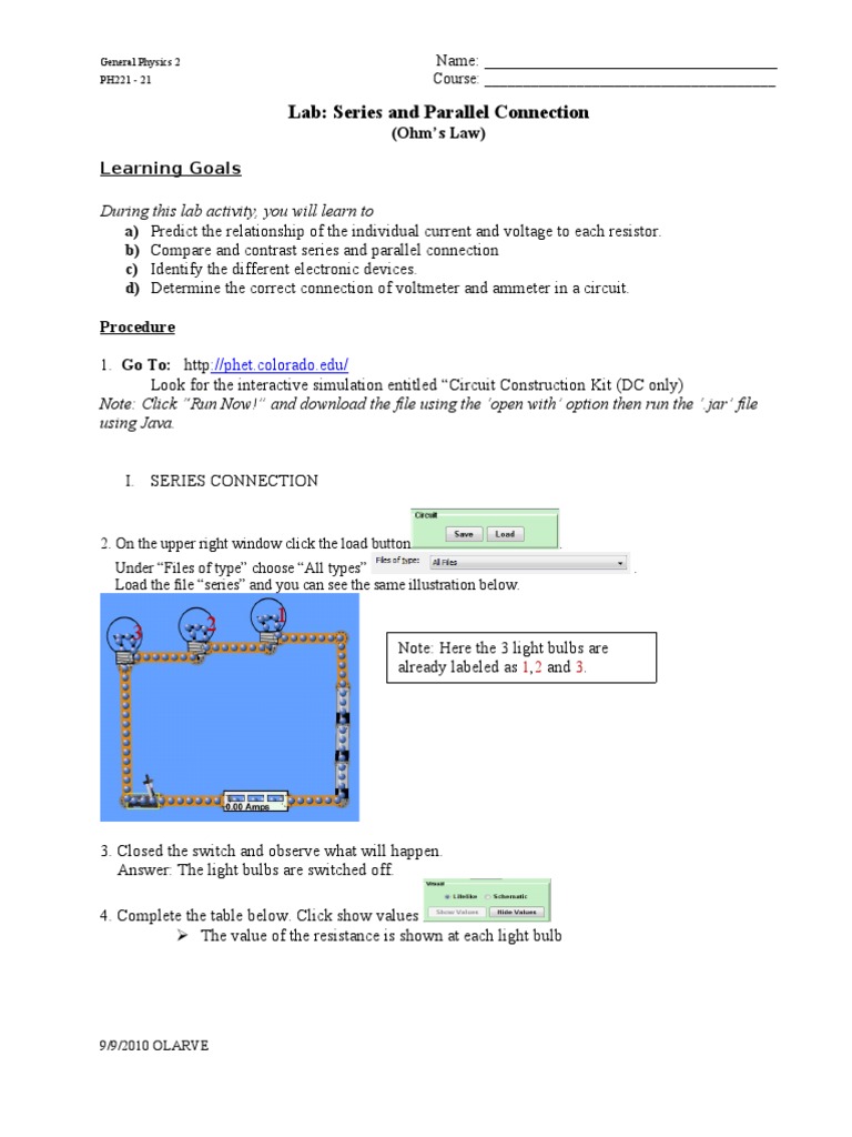 Physics Lab: Series & Parallel Circuits | PDF | Series And Parallel ...