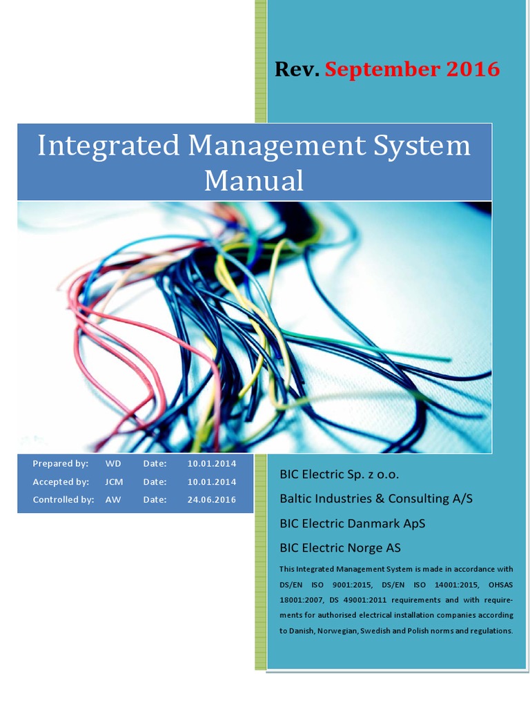 2016 Integrated Management System Manual - 20160916 PDF | PDF ...