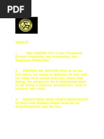 TENETS & Codes of Conduct