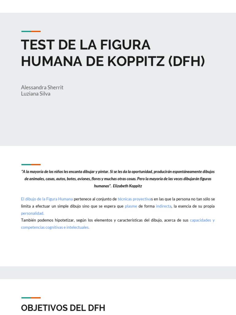 Test de La Figura Humana de Koppitz (DFH) | Dibujo | Cociente de ...