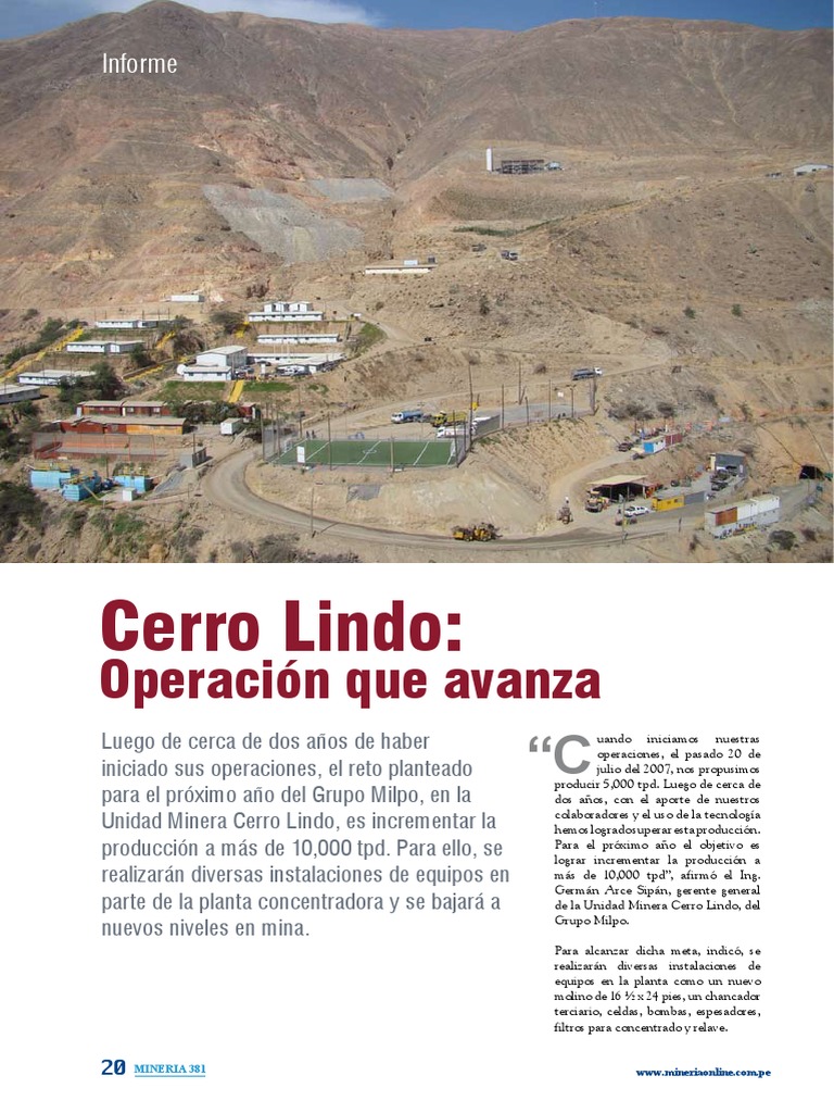 Cerro Lindo: Expansión y Sostenibilidad | PDF