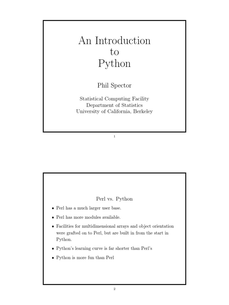 An Introduction To Python: Phil Spector | PDF | Control Flow ...