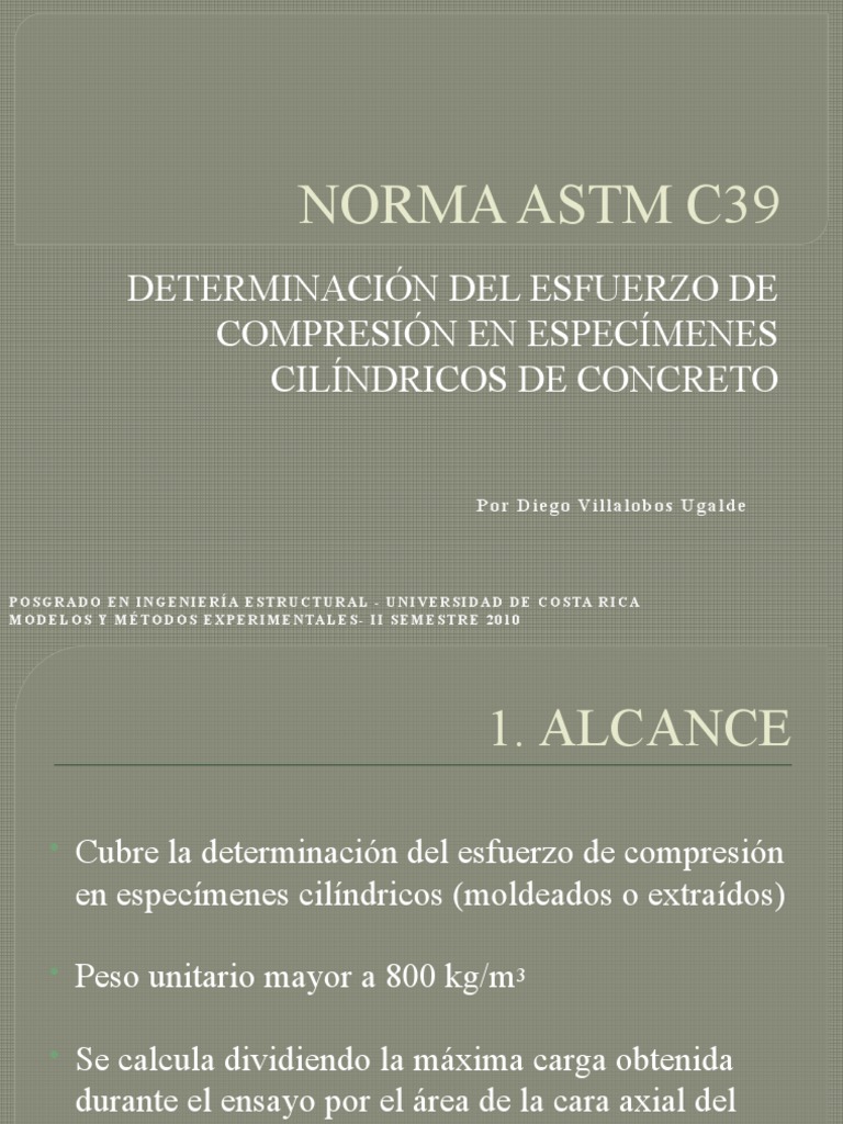 Norma Astm C39 | PDF | Ciencia y matemáticas