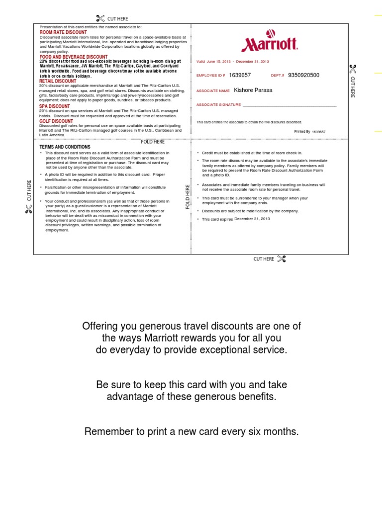 Marriot PDF | PDF | Marriott International | Identity Document