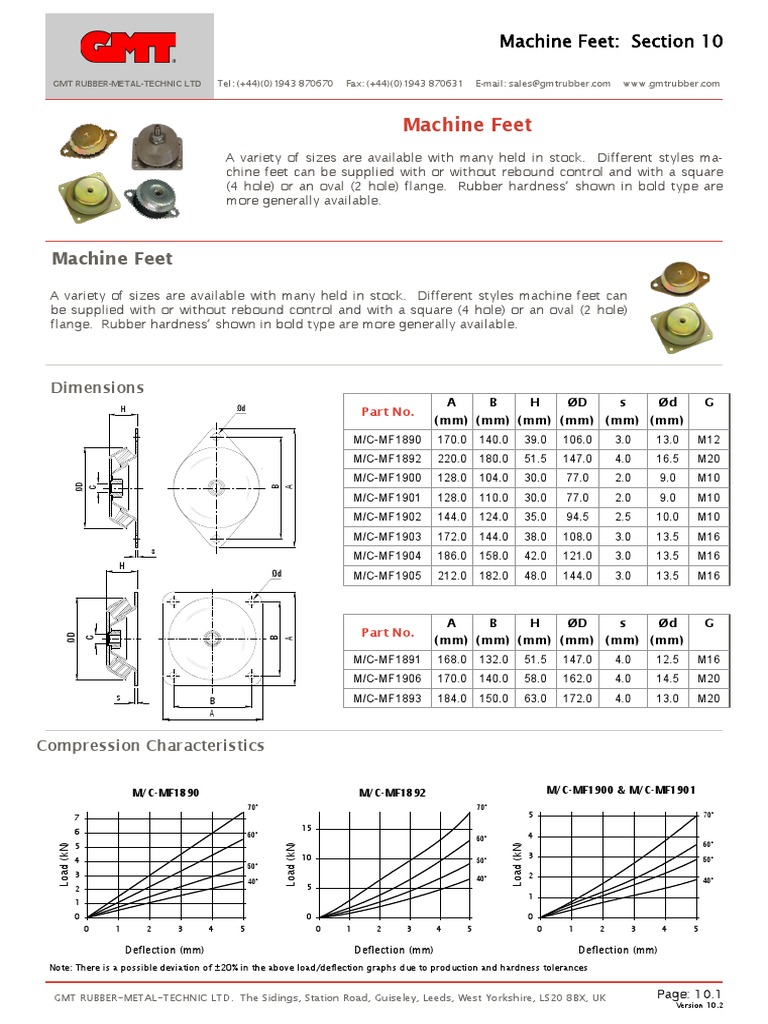 Machine Feet 2 | PDF | Engineering Tolerance | Stiffness