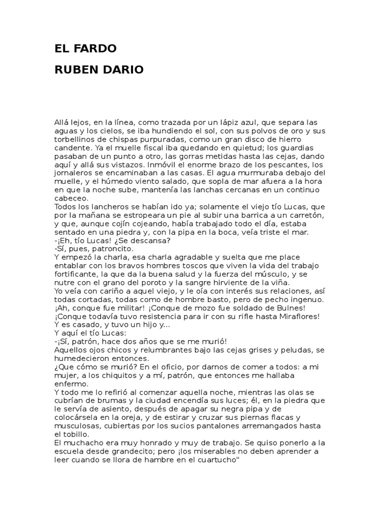 Dario, Ruben - El Fardo | PDF | Naturaleza