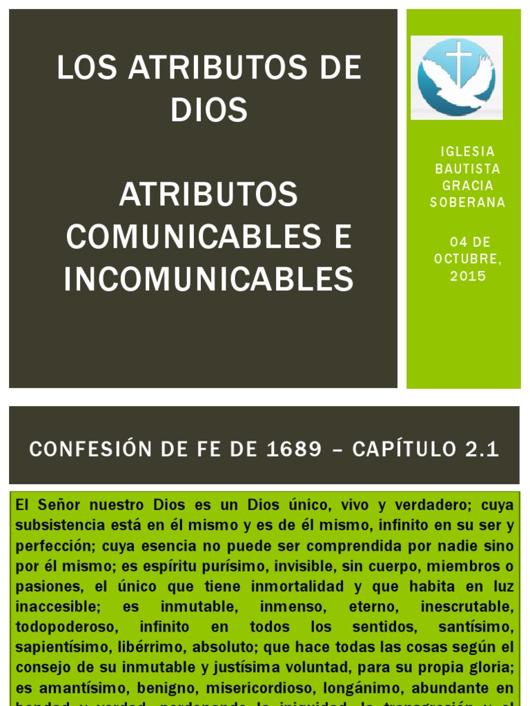 Los Atributos de Dios Atributos Comunicables e Incomunicables | PDF | Dios | Cristo (título)