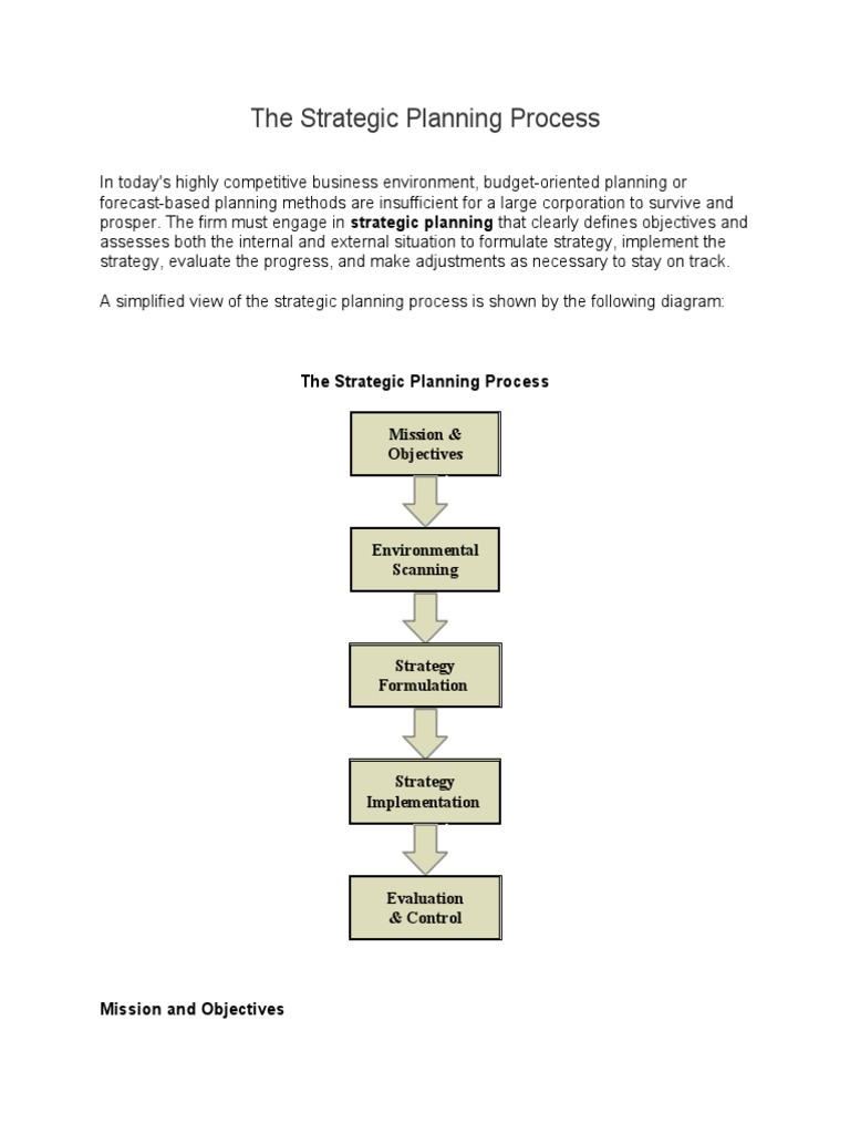 Strategic Planning Process Overview | PDF | Strategic Management ...