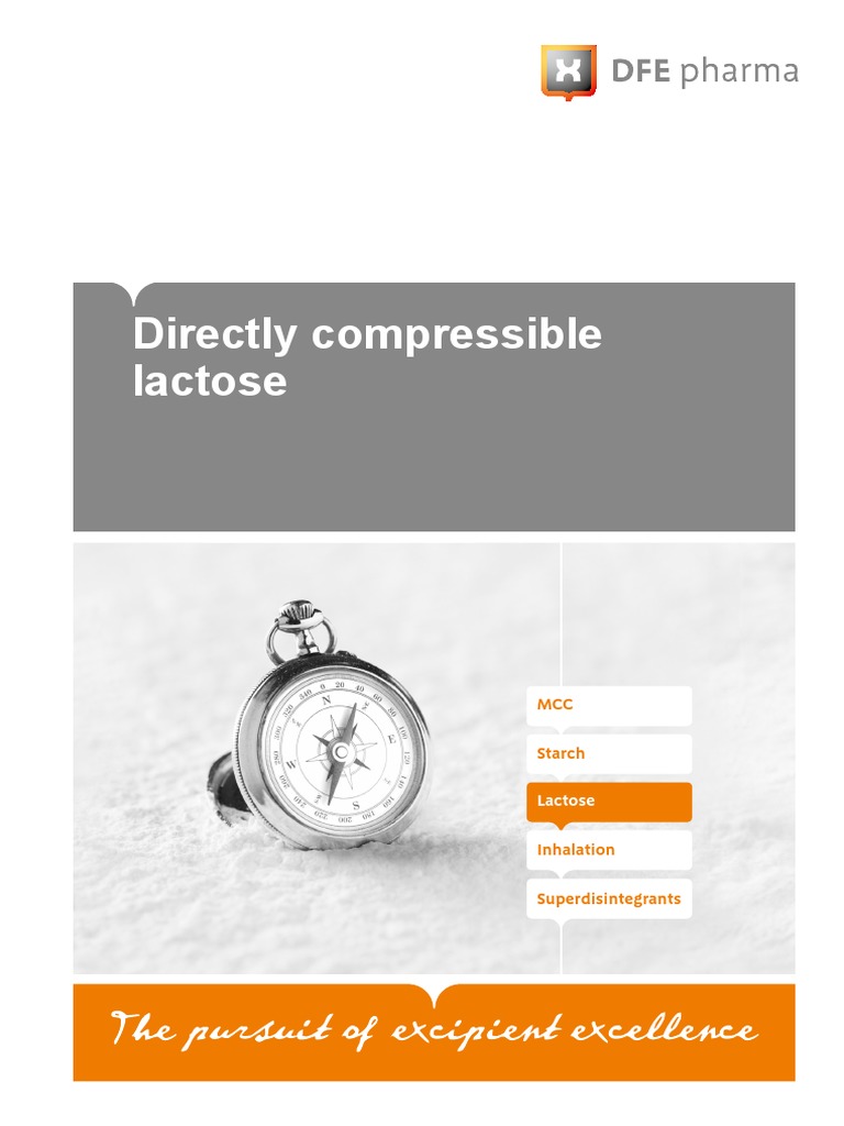 Directly Compressible Lactose | PDF | Tablet (Pharmacy) | Crystallization