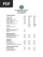 Starbucks Barista Cheat Sheet | PDF | Tea | Hot Drinks