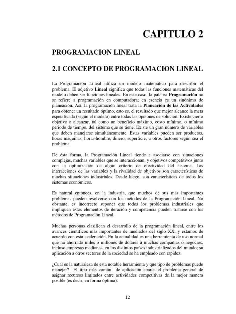 Programación Lineal | PDF | Programación lineal | Linealidad