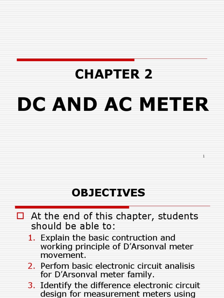 DC and Ac Meter | PDF | Rectifier | Physical Quantities
